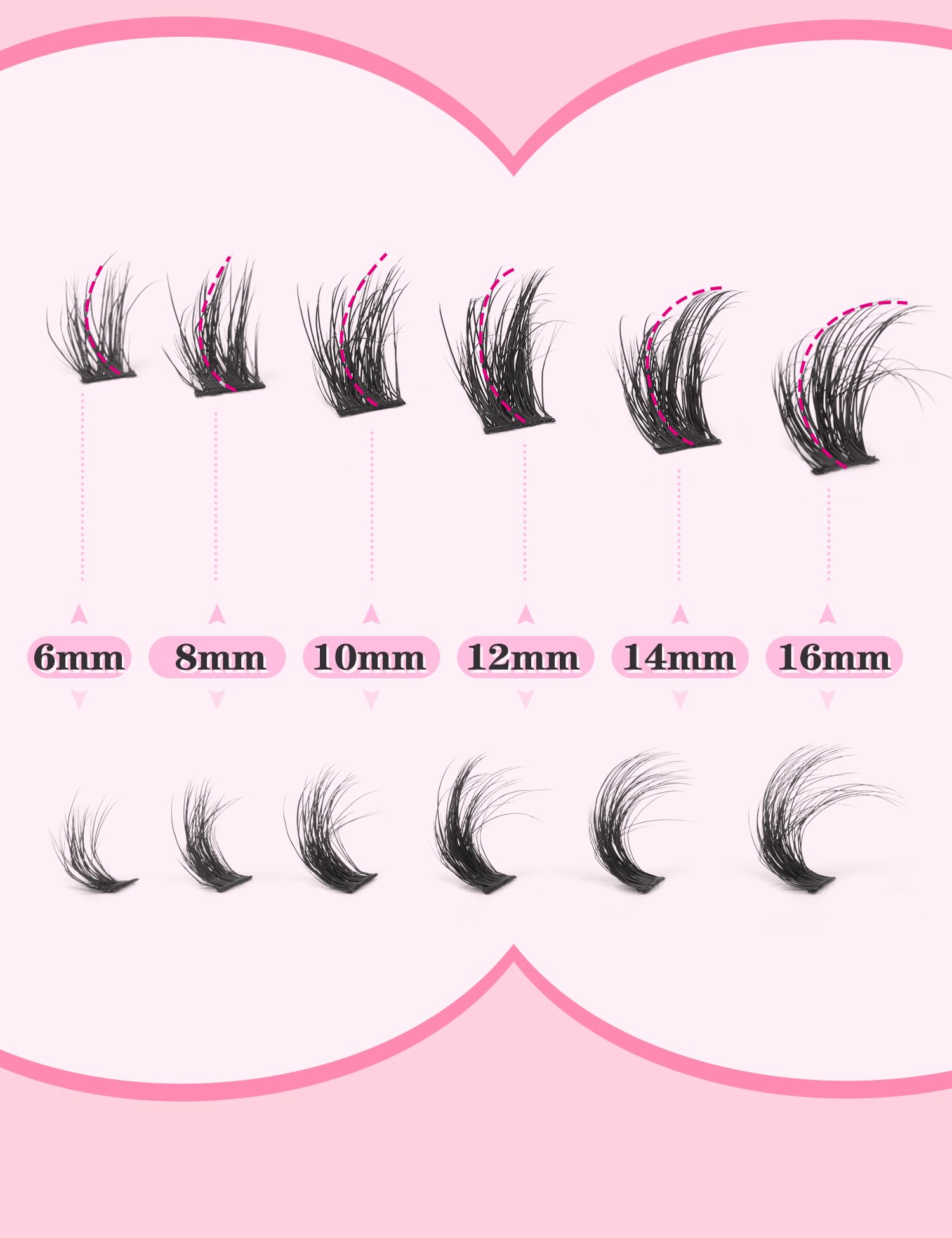DIY Lash Extension Kit Fluffy Flat Lash Clusters with Kit Lash Bond and Seal and Cluster Eyelashes Applicator Tool D Curl Eyelash Extension Kit Individual Lashes Cluster by FANXITON