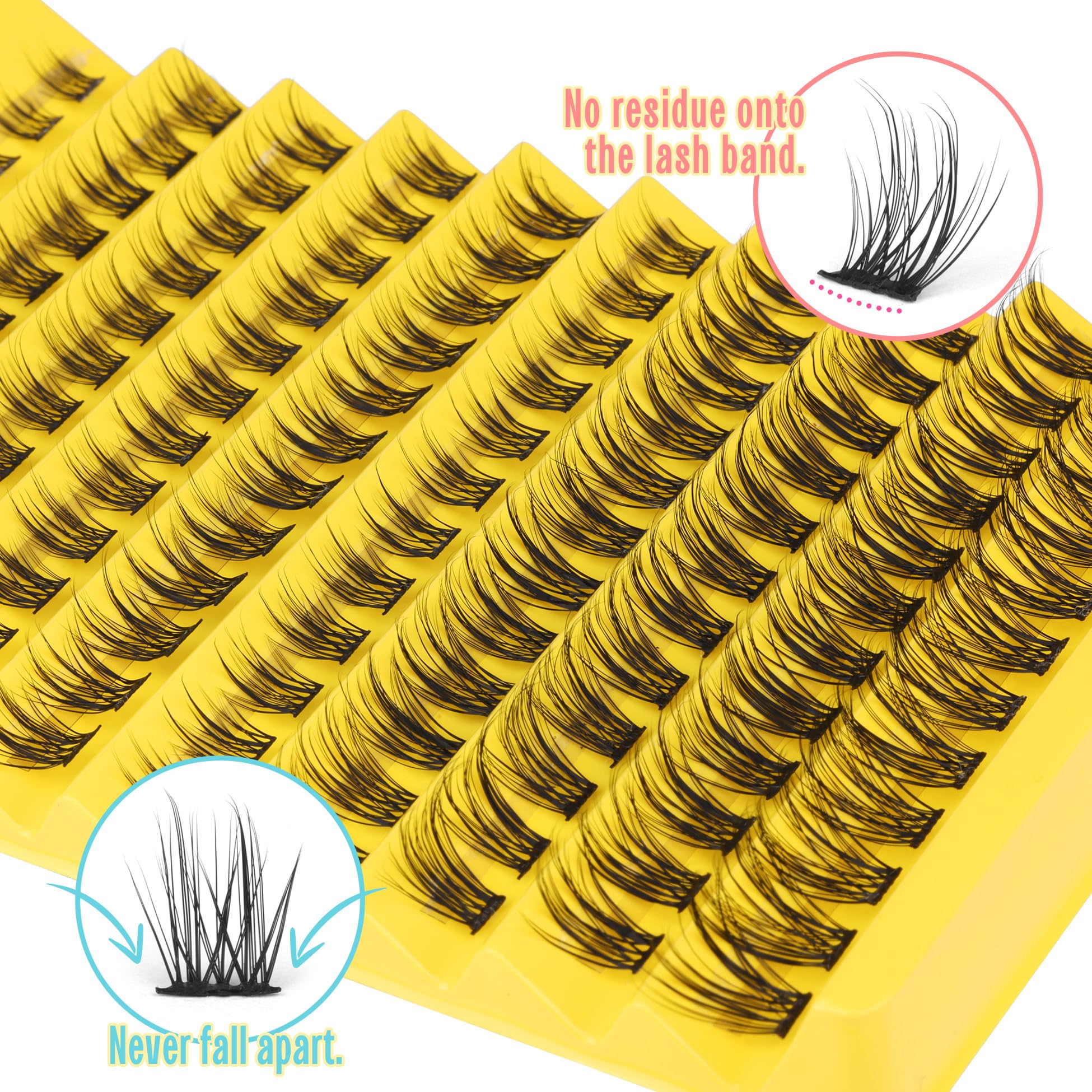 DIY Lash Extension Kit Natural Looking Cluster Lashes 120 Pcs Mixed Lengths Wispy Eyelash Clusters with Lash Bond and Seal and Eyelash Applicator Tweezers Pack by Mavphnee