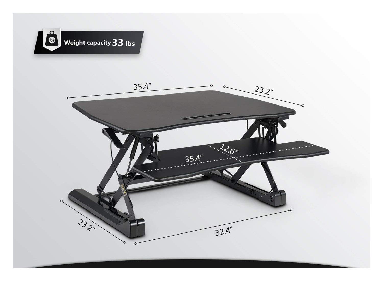 Desk Standing Converter with Height Adjustable β FEZIBO Black 36 inches Stand Up Converter Sit to Stand Dual Monitor Tabletop Riser