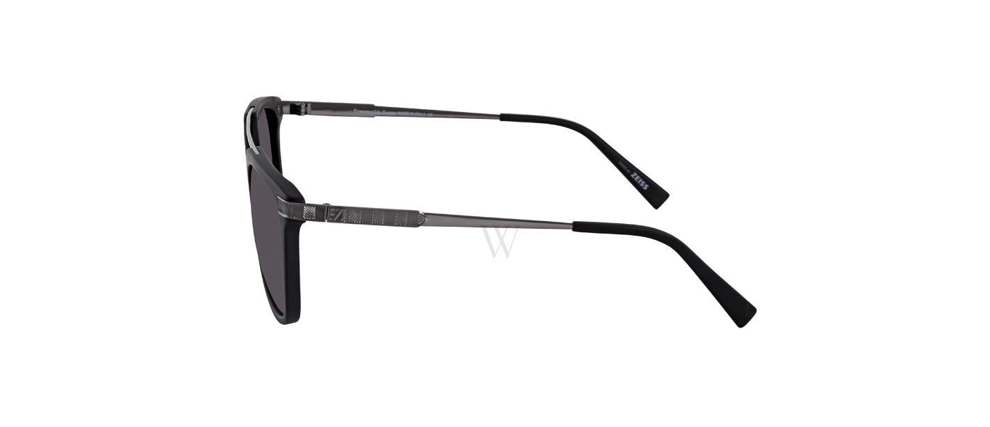 Ermenegildo Zegna Rectangular Sunglasses EZ0078 02A Matte Black/Gunmetal 54mm 78