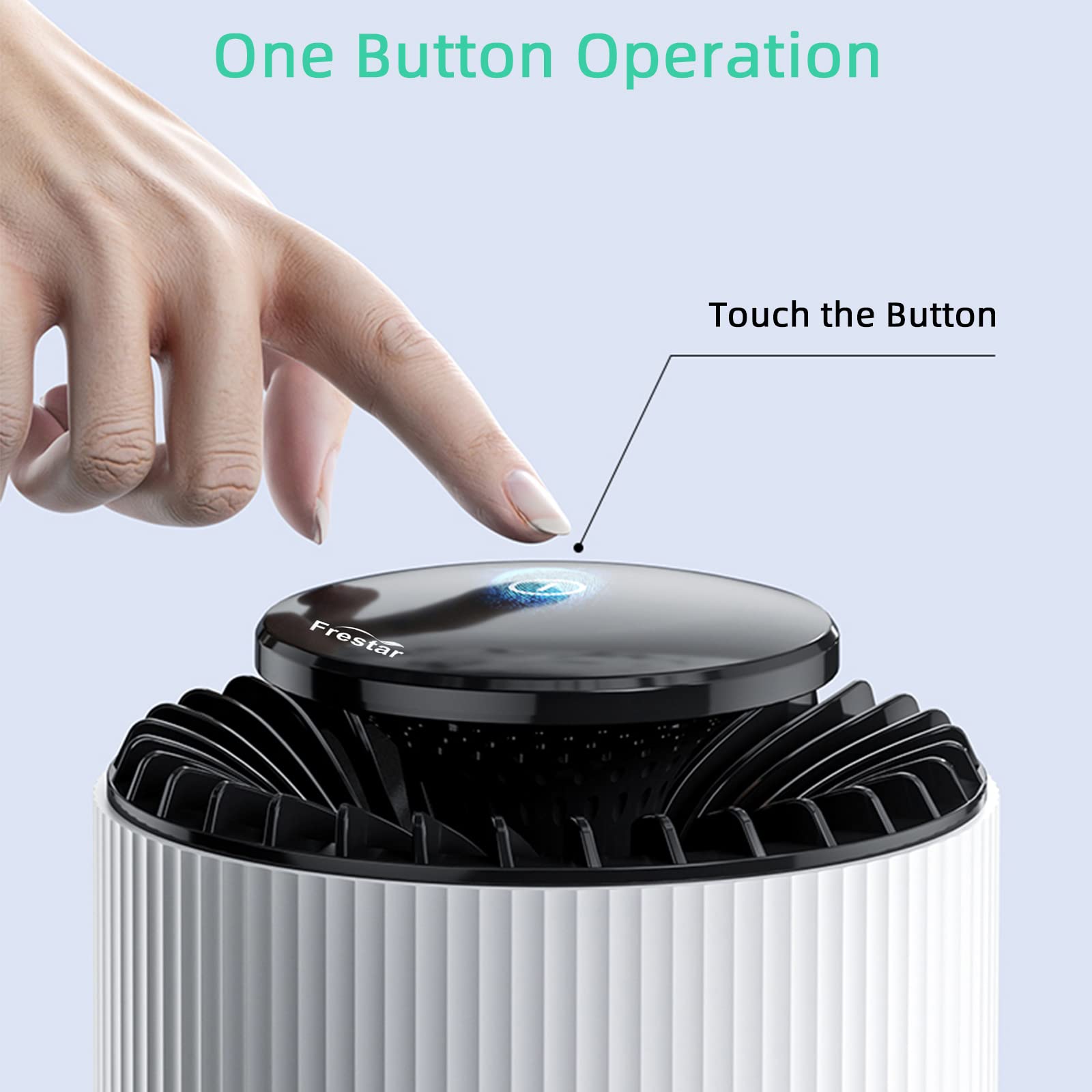 Desktop Air Purifiers for Small Room, Bedroom, Home, Office, Small USB Air Purifier Removes Odor Smoke Pollen Dust, No Noise with Clean Light No Adapter(White)