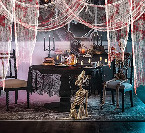 Moon Boat 364β x 30β Halloween Cheesecloth Decorations Creepy Cloth + Spider Web - Hallowmas Haunted House Indoor Outdoor Party Decor