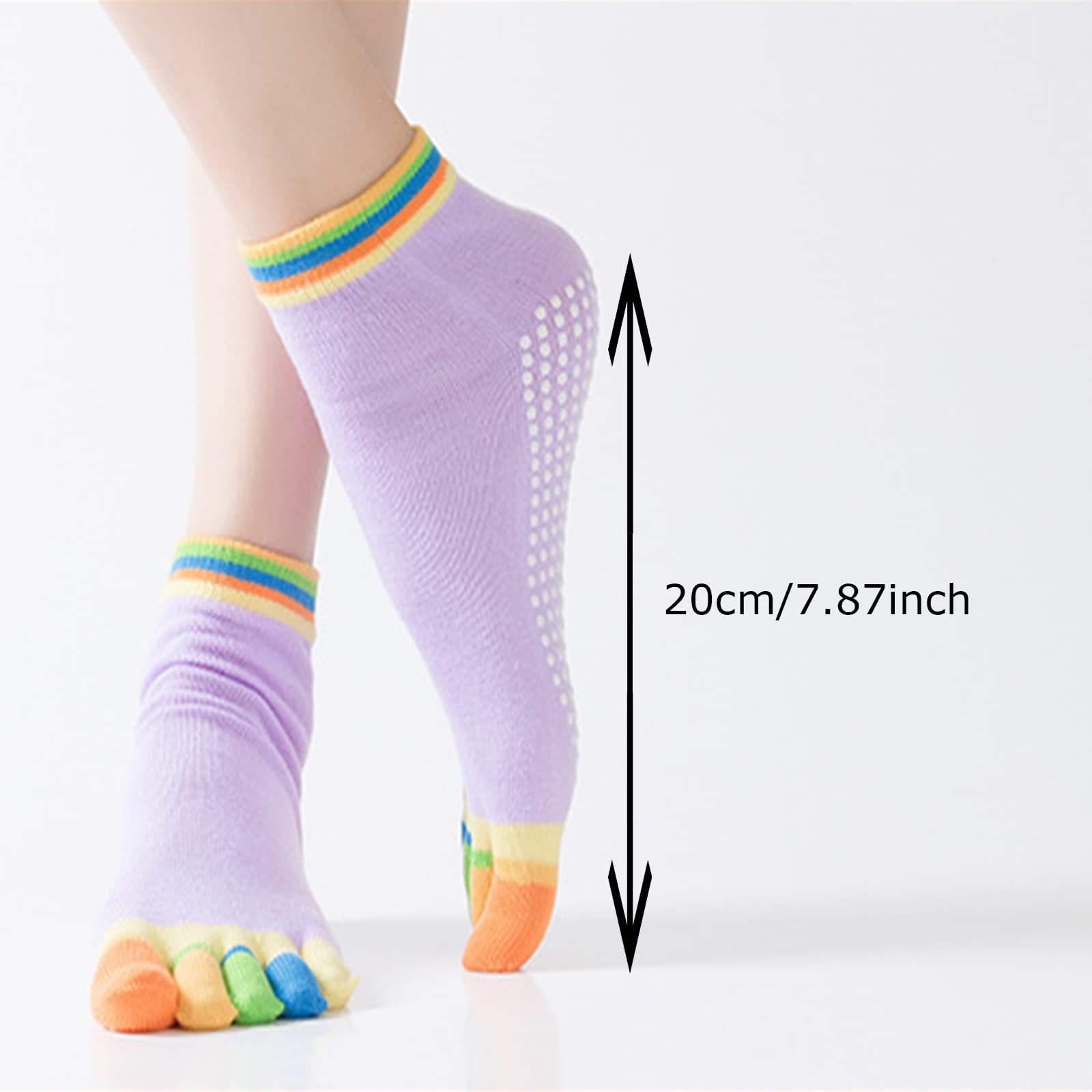 Fastbird 3 Pack Yoga Socks with Grips for Women,Non Slip Grip Socks for Yoga, Black