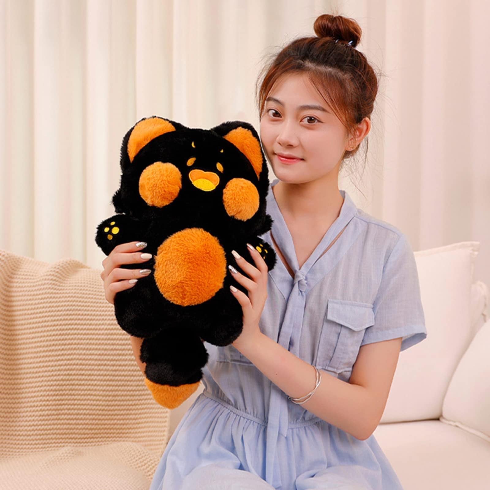 Gaoxyima Plush Pillow: Soft, Cuddly Stuffed Animal Body Pillow for Kids & Girlfriend - Cute Black Doll
