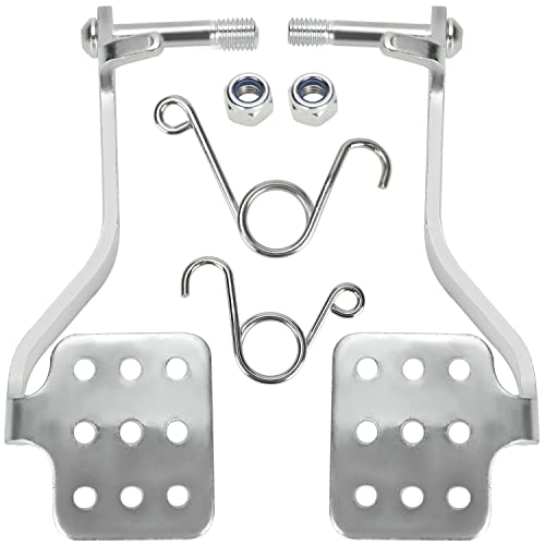 YOXUFA Go Kart Brake Throttle Pedals Kits Return Springs for 196cc 6.5hp Radio Flyer Road Rocket Azusa Carter Vintage Go Kart Cart Racing Drift Trike Silver Parts