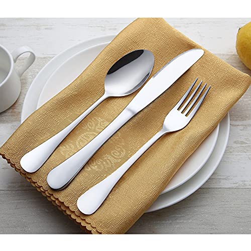 HaWare 68 Pieces Silverware Set with Serving Set, Stainless Steel Modern Flatware Eating Utensils Set, Includes Forks/Spoons/Dinner Knives, Service for 12, Mirror Polished, Dishwasher Safe