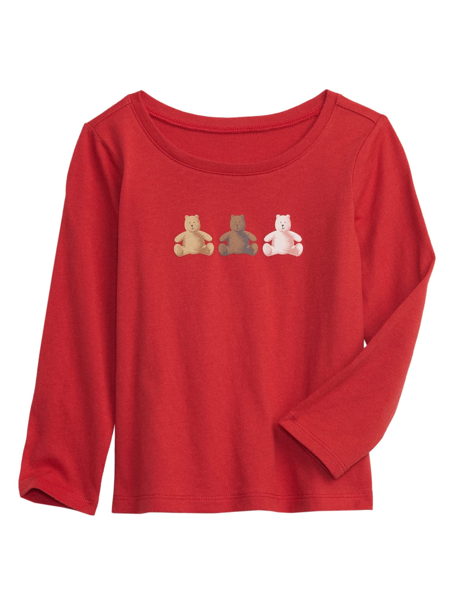GAP Baby Girls Long Sleeve Graphic Tee T Shirt, Modern Red, 5T US