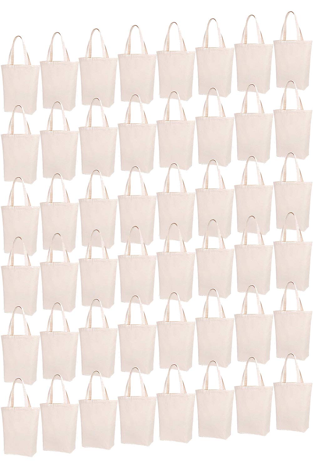 Simpli-Magic Canvas Tote Bags, 13"x15", Pack of 50, Natural