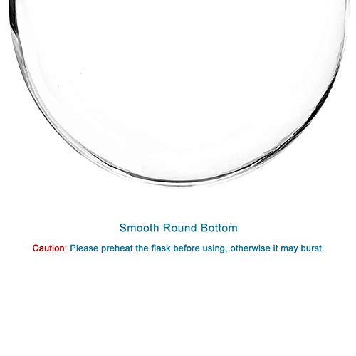 stonylab Glass 50 mL Heavy Wall 3 Neck Round Bottom Flask RBF, with 19/22 Center and Side Standard Taper Outer Joint, 500 mL