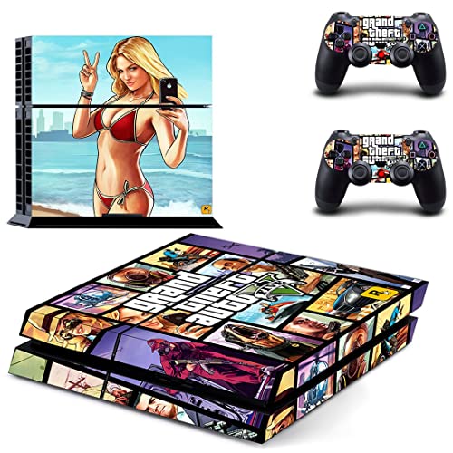 For PS4 NORMAL - Game Grand GTA Theft And Auto PS4 or PS5 Skin Sticker For PlayStation 4 or 5 Console And Controllers Decal Vinyl DUC-5242