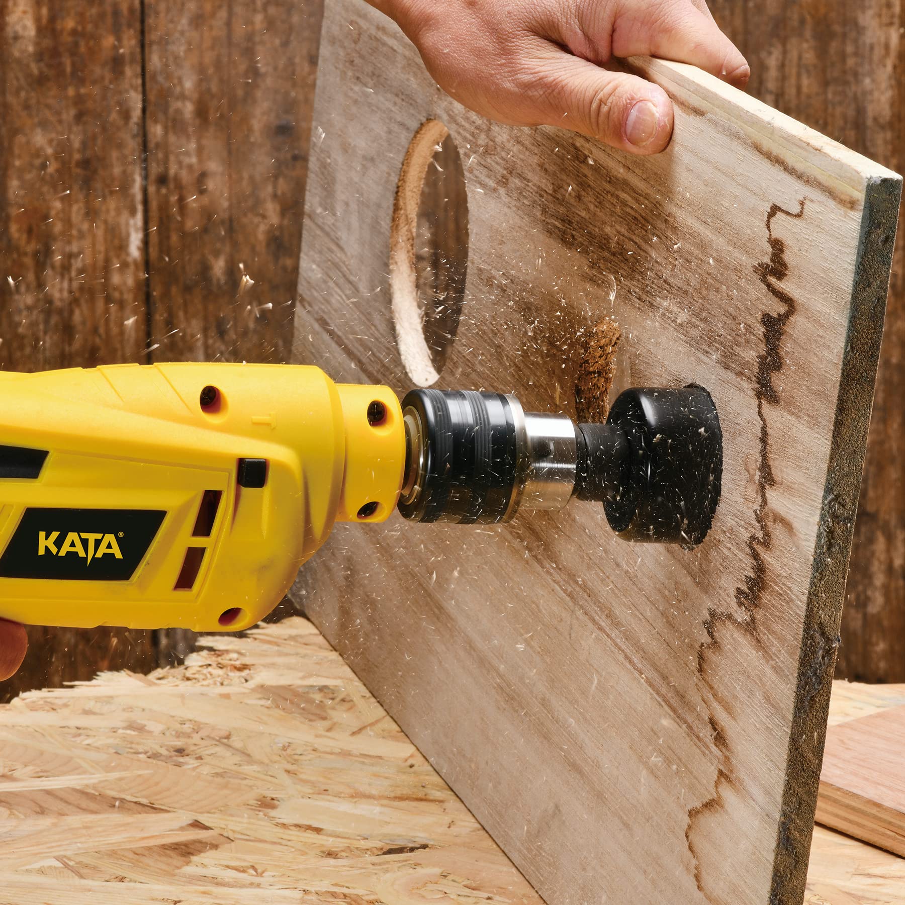 KATA Hole Saw Set, 27PCS Hole Saw Kit with 13PCS Saw Blades Gifts for Men, 3/4" to 5" (19mm-127mm) Hole Saw, Mandrels, Hex Key and Drill Bits in Storage Case, Ideal for Soft Wood, PVC Board
