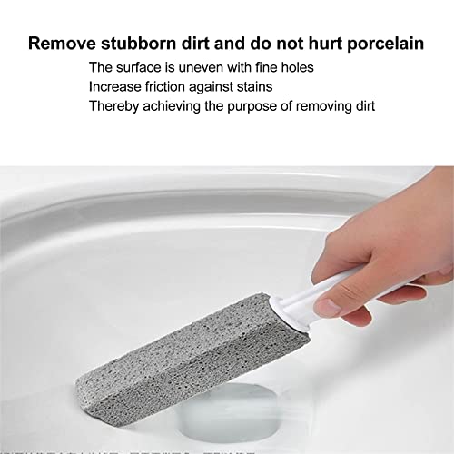 EBTOOLS 2pcs Pumice Stone Toilet Bowl Cleaner Efficient Toilet Bowl Cleaner Brush, Curved PP Handle, for Tiles, BBQ Grills