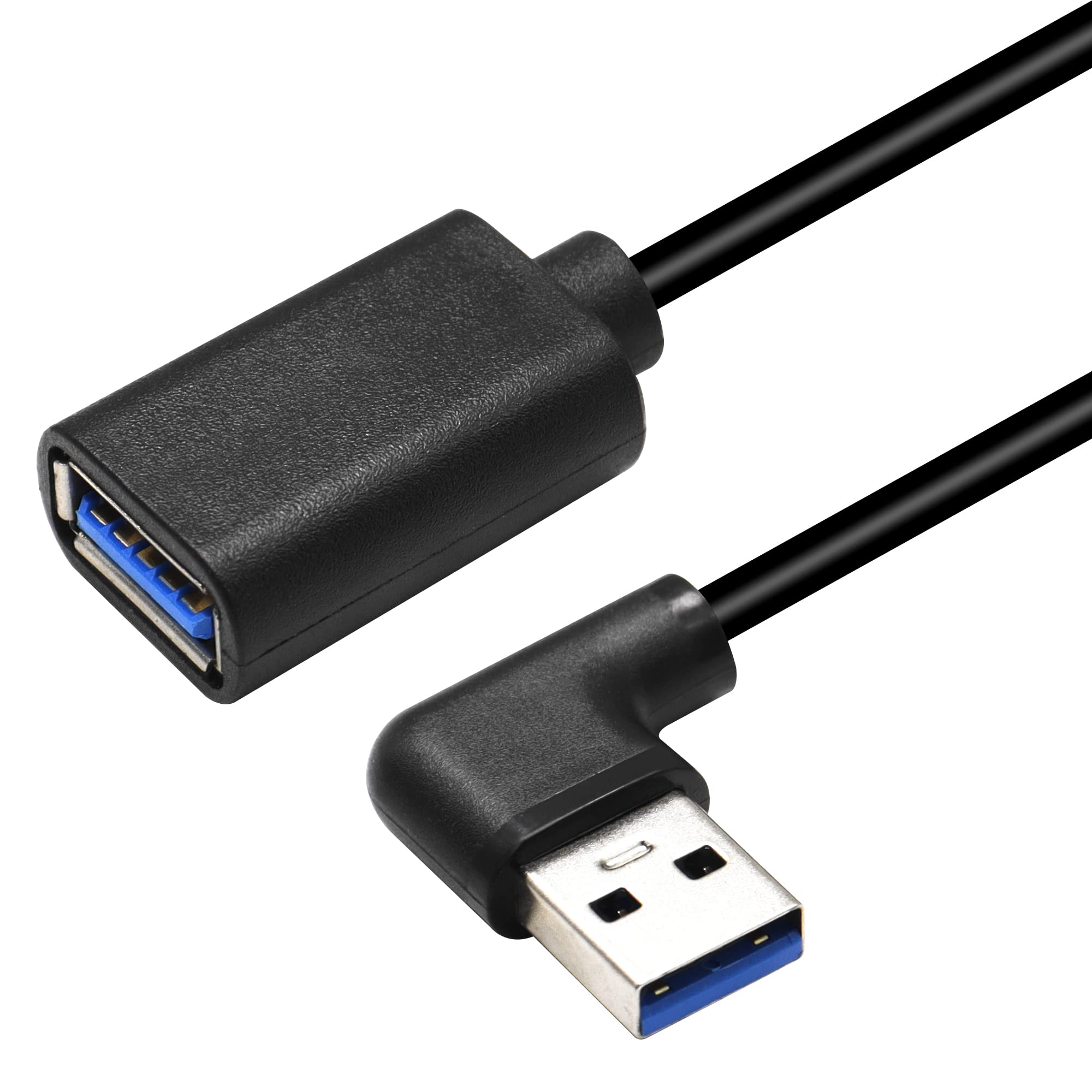 GELRHONR Right Left Angle USB 3.0 Extension Cable,SuperSpeed 90 Degree USB3.0 A Male to Female Super Fast 5Gbps Data Cord for Laptop TV USB Disk Mouse Hard Disk Camera -Black 3.3Ft/1M