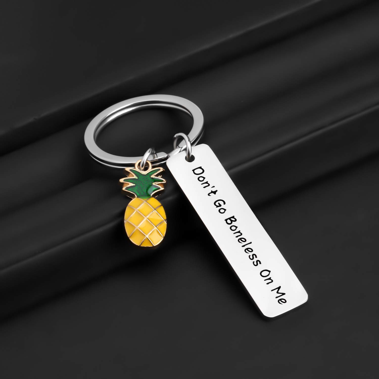 FAADBUK TV Show Inspired Gift Psych Keychain Don't Go Boneless On Me Keychain Psych Quote (Don't Go Boneless Keychain)