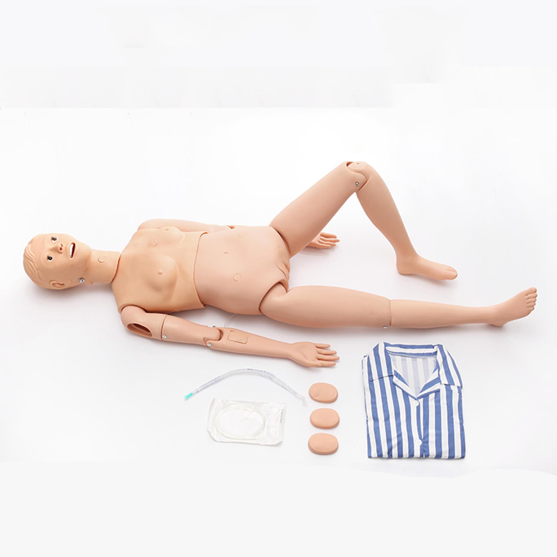 Multifunctional Nursing Simulator, Medical Dummy for Nurse Practice and Operation Teaching, Hospital Gown and Replace Module for Practicing Essential Nursing and First Aid Operations Skills (Female)