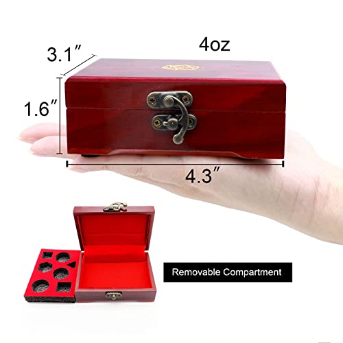 Haxtec Mystery Gemstone DND Dice Set with Wood Dice Case DND Gifts for Players Dual-Purpose Wooden Dice Box with Stone D&D Dice Set TTRPG Accessories