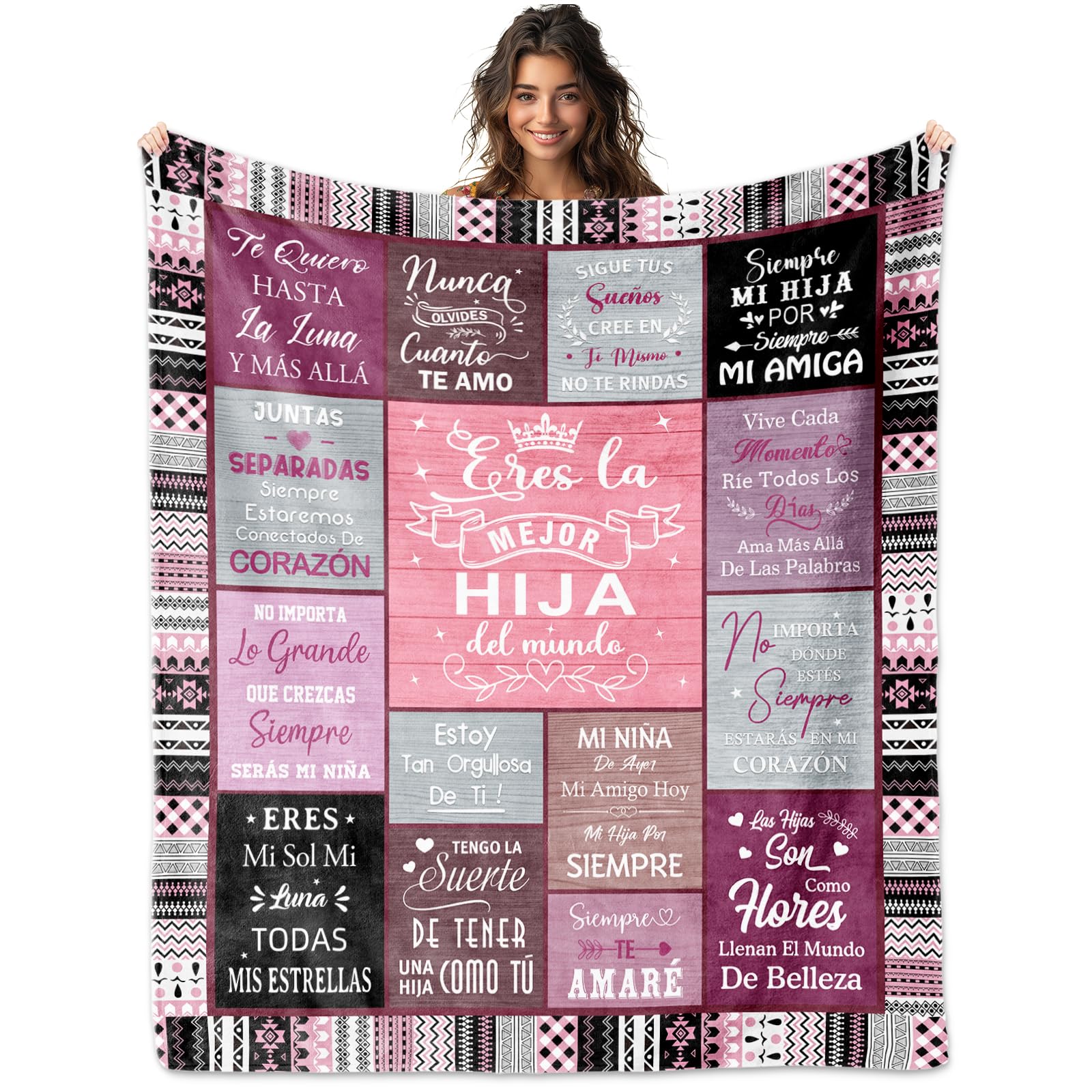 TRISG Regalo para Mi Hija, Hija Regalos, Mothers Day Hija Gifts, Hija Blanket 60x50in, Birthday Daughter Gifts in Spanish, Regalo Hija Cumpleanos, Regalo De Hija Graduacion, Día De La Madre, Navidad