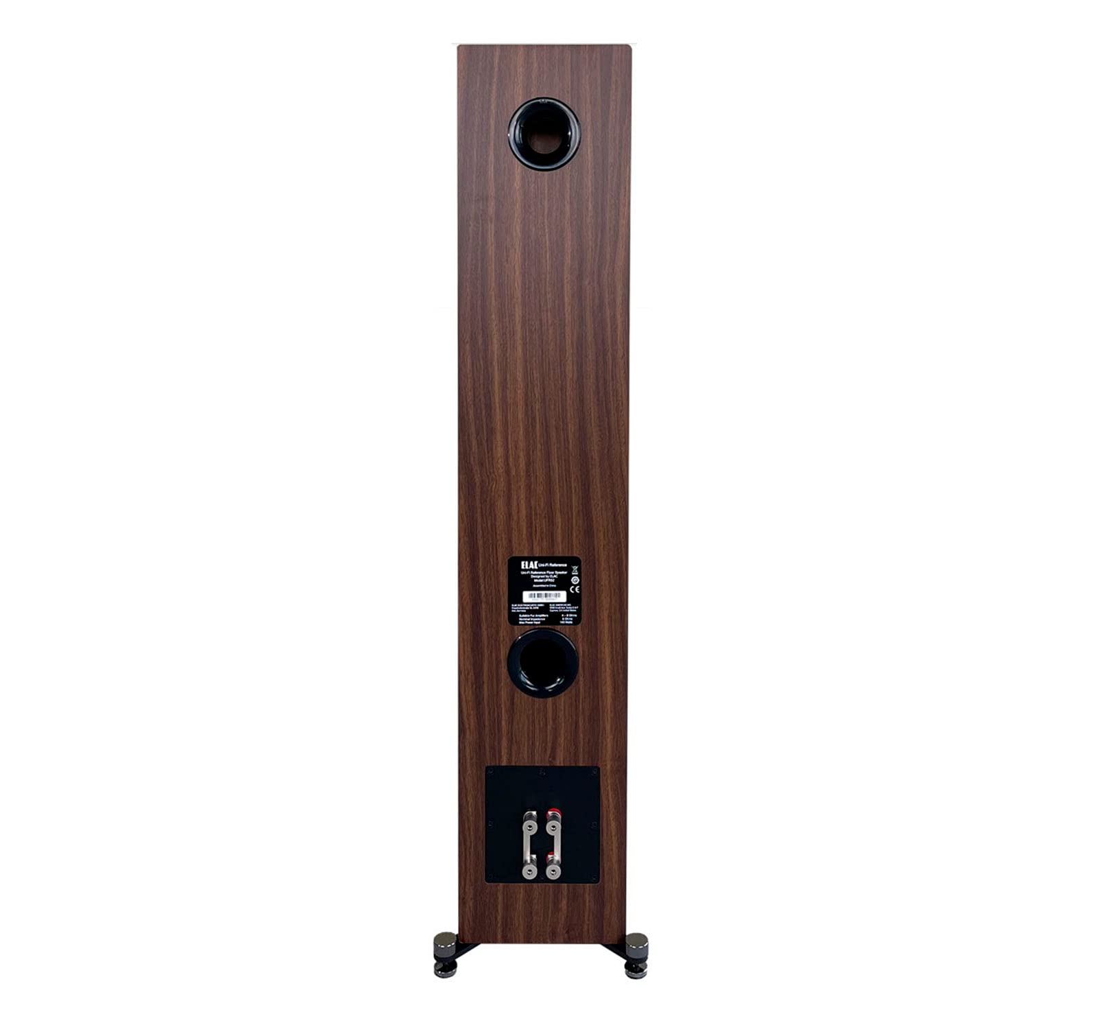 ELAC Uni-Fi Reference 3-Way 5-1/4" Floor Standing Speaker, Oak or Walnut Tower Speaker for Home Theater and Stereo System, Black Baffle with Walnut Sides