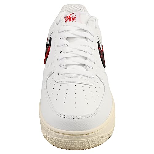 Nike Men's Air Force 1 Lv8 Basketball Shoes, White/University Red-stadium Green, 12