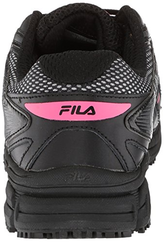 Fila Women's Memory Reckoning 8 Slip Resistant Steel Toe Running Shoe Sr St, Black/Black/KOPK, 8