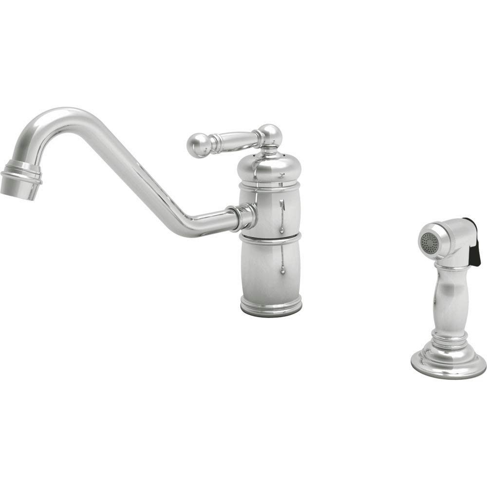 Newport Brass 941 Nadya Single Handle Kitchen Faucet with Sidespray, Polished Nickel