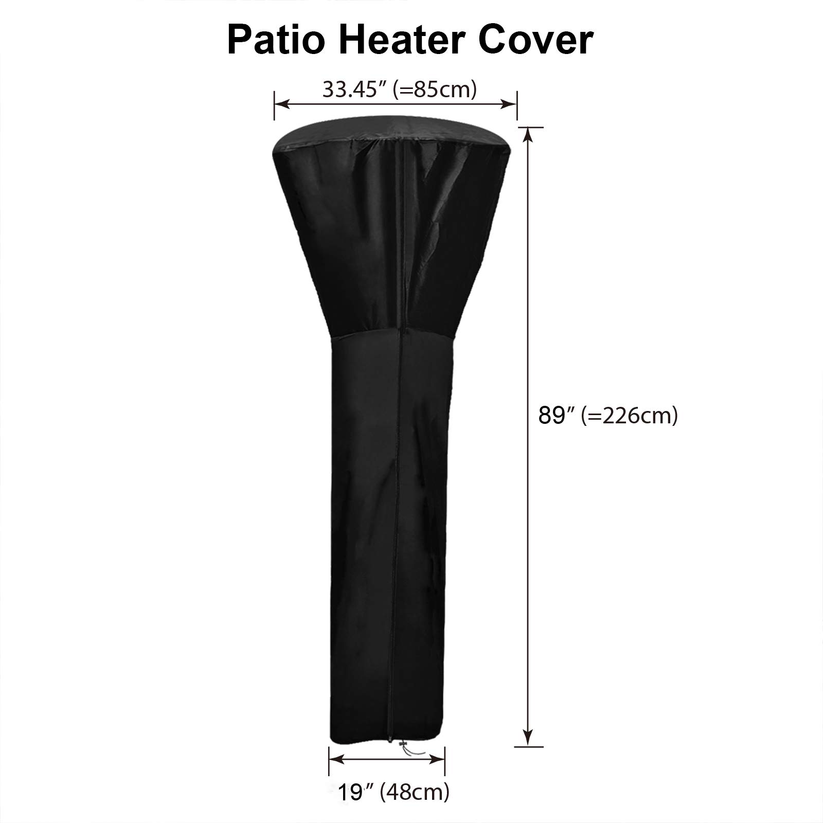 INMUA Patio Heater Cover, Outdoor Heater Cover, Cover for Patio Outdoor Heater, Waterproof,Anti-UV, Windproof (34"x19"x87")
