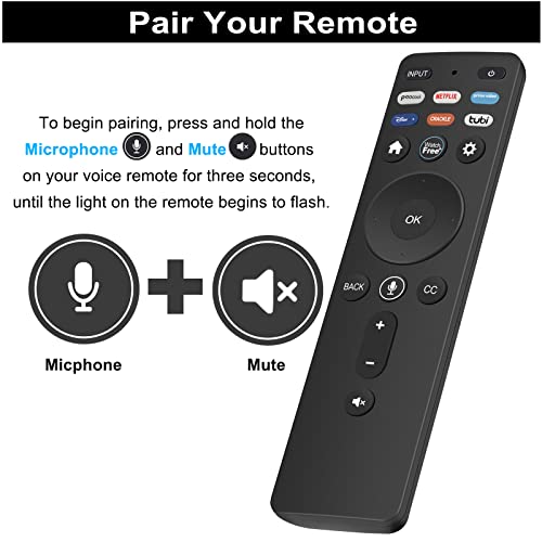 New Replacement Voice Remote Control XRT260 fit for Vizio V-Series and M-Series 4K HDR Smart TV with Shortcut App Keys Peacock Netflix PrimeVideo Disney+ Crackle TUBI Watchfree (Version 2)
