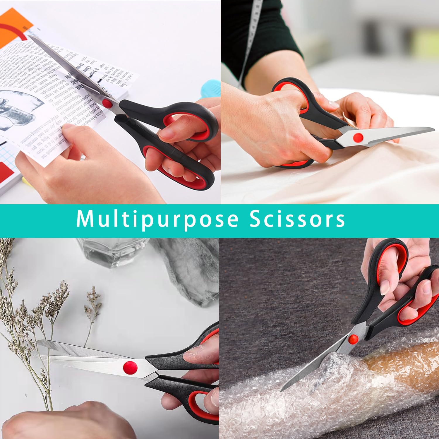 Scissors, 2 Pack 7.5 inch Scissors for Office and Home, Scissors All Purpose for School Fabric Craft Supplies Use