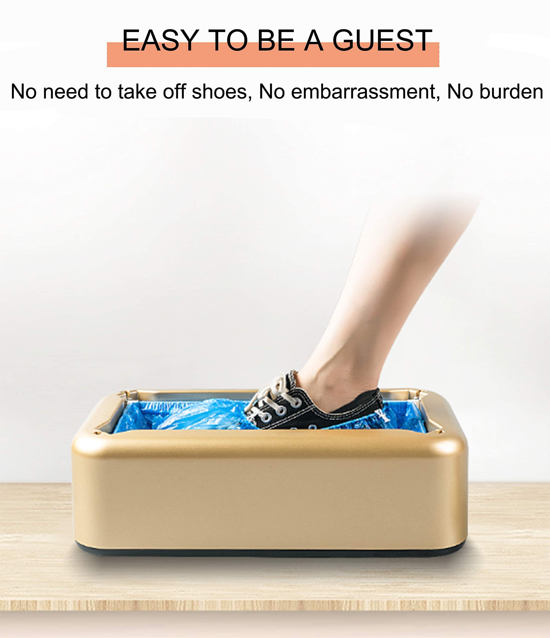 LCPCX Shoe cover dispenser shoe wrapping machine with 200pcs disposable plastic boot and shoe cover for home, store and office