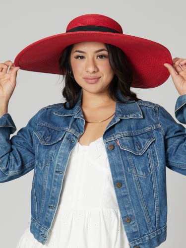 San Diego Hat Company Women's Adjustable Floppy SPF 50+ Sun Hat, Red, One Size