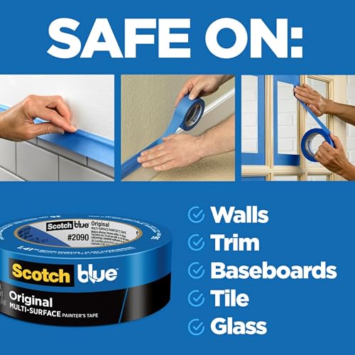 Scotch Painter's Tape Original Multi-Surface Painter's Tape, Blue, Paint Tape Protects Surfaces and Removes Easily, Multi-Surface Painting Tape for Indoor&Outdoor Use, 1.41 Inches x 60 Yards, 4 Rolls