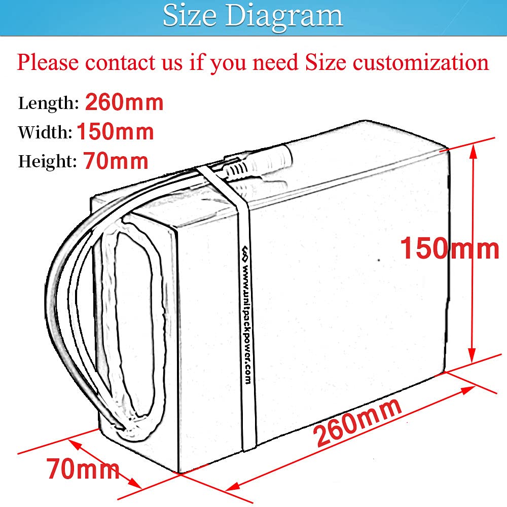Ebike Battery 48V 20AH with Charger for Ebike, Go Kart, Scooter 1000W 750W 500W - Waterproof PVC Lithium Battery Pack