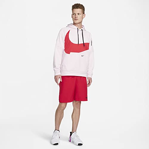 Nike Therma-FIT Men's Pullover Fitness Hoodie (as1, alpha, m, regular, regular, Pink Foam/Pink Foam/University Red/Black)
