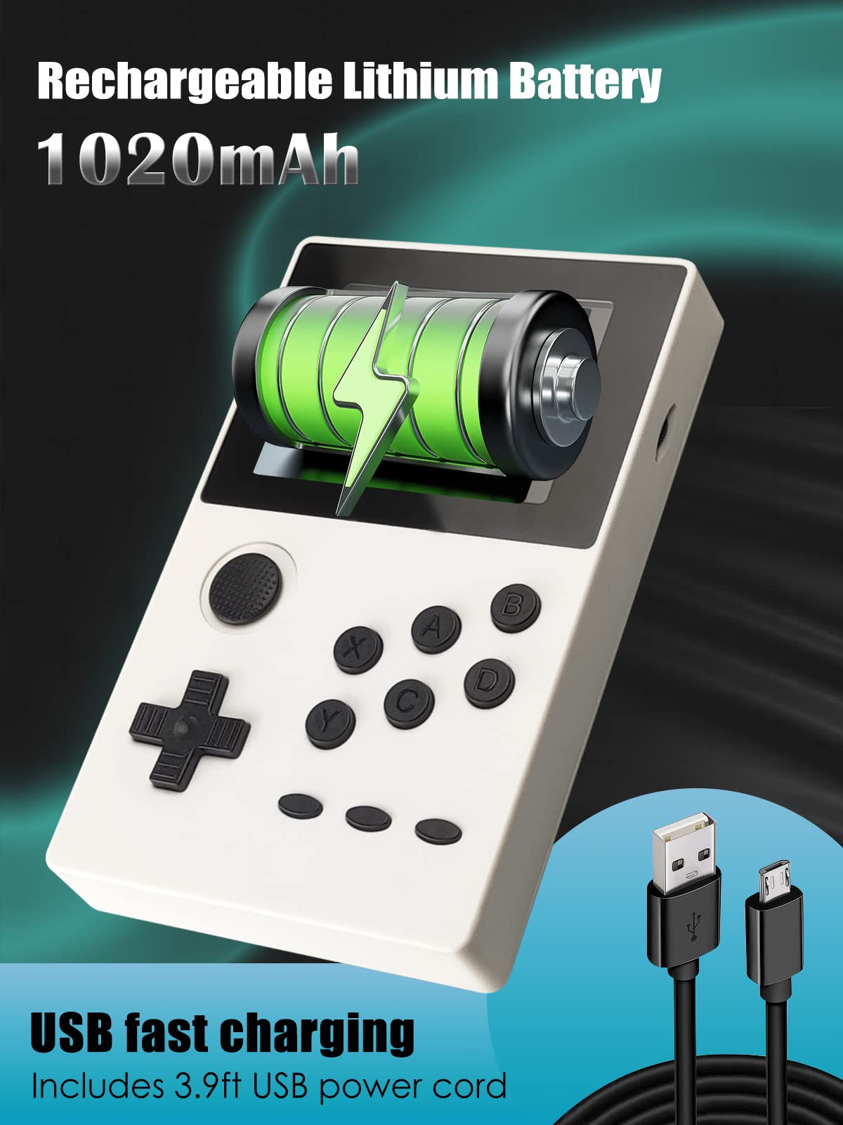 Fordim Handheld Game Console, Retro Mini Game Player with 1000+ Classic Games, 3.0 Inch Screen 1020mAh Rechargeable Battery,Support TV Connection,Ideal Gift for Kids and Adult