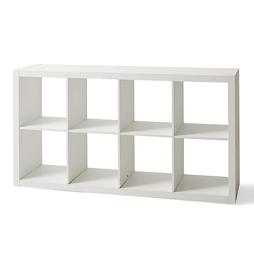XYZTech Open Cube Storage Organizer 8-Cube Open Style Vertical & Horizontal Placement Cubes Storage Organizer Display Shelving Modern Standing Corner Bookcase Shelf (Style 3)
