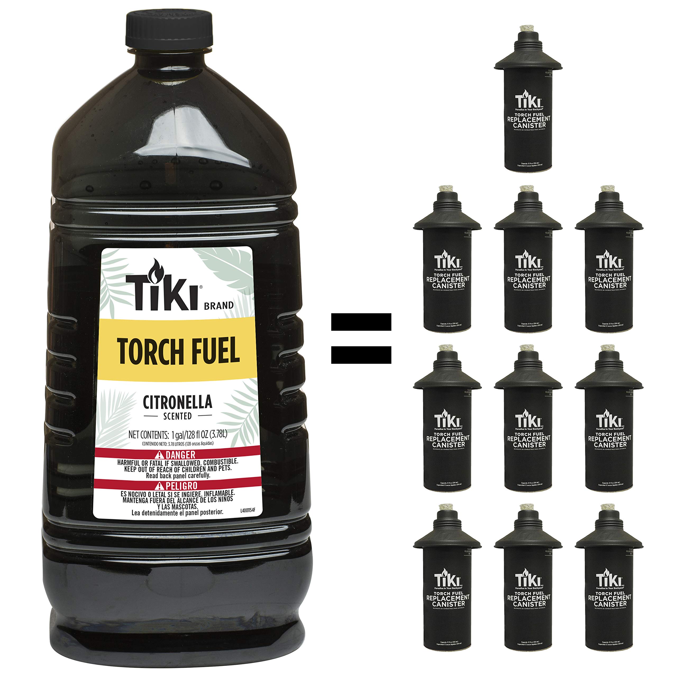 TIKI Brand Easy Pour Tiki Torch Fuel for Outdoors, Citronella Scented - 128 oz, 1216202