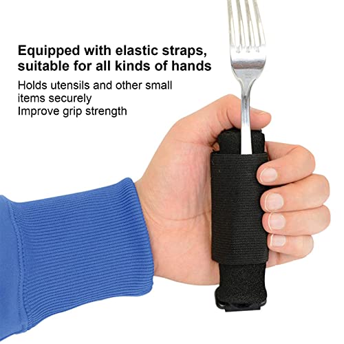 Elastic Utensil Cuffs Strap, Utensil Holder Strap Aid,Compatible with Commode,Improve Grip Strength for Eating for Hand Injury