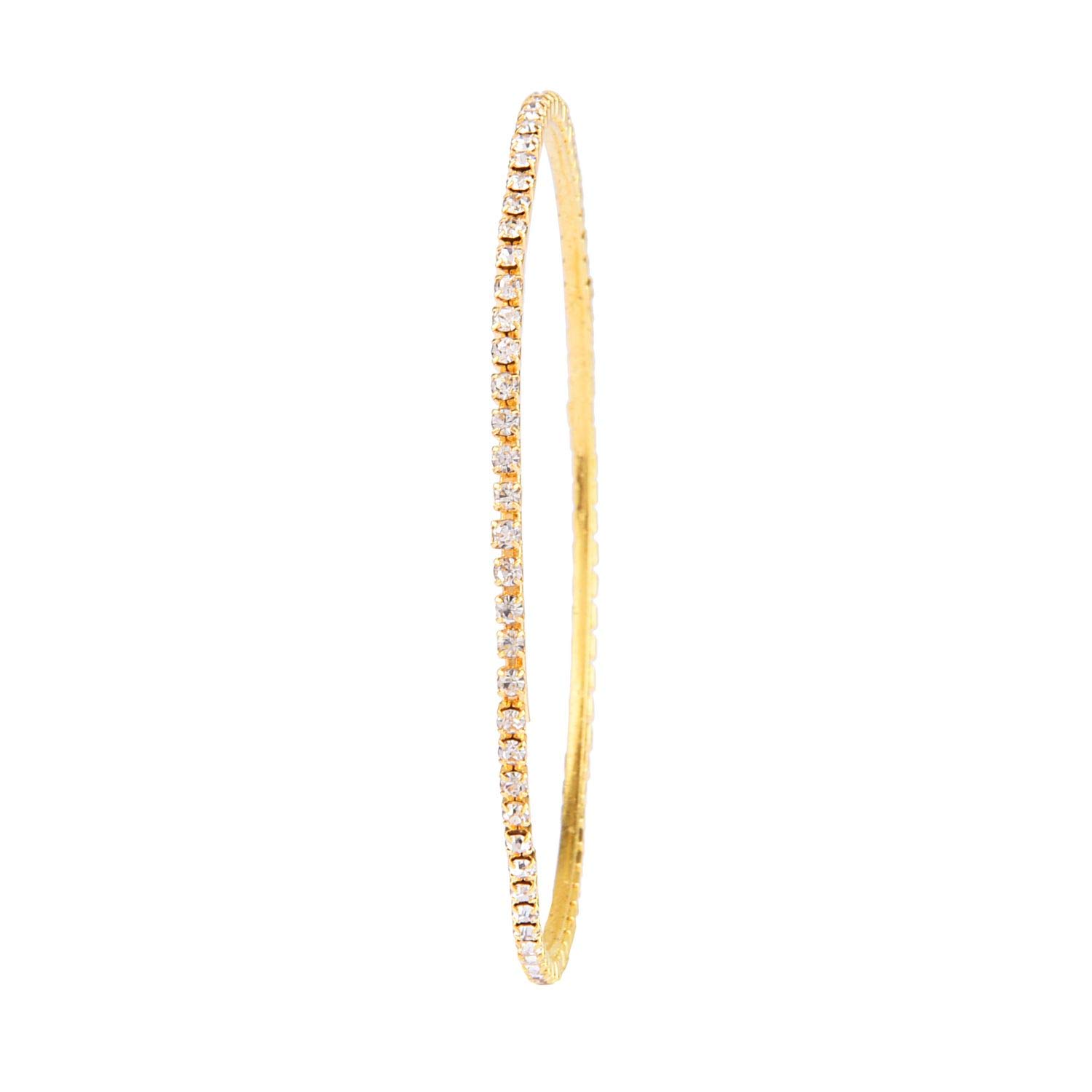 Efulgenz Indian Bangle Rhinestone CZ Crystal Wedding Bridal Bracelet Jewelry for Women