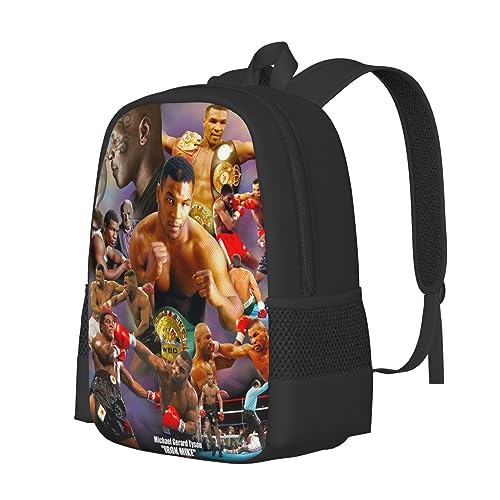 NEWCREATEES Laptop Backpacks Mike Boxer Tyson Unisex Backpack Multipurpose Double Shoulder Bag for Travle Camping Hiking Work Gifts