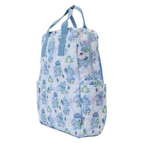 Loungefly Disney Lilo and Stitch Springtime Stitch Allover Print Full-Size Nylon Backpack
