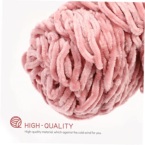 TEHAUX 4pcs Colorful Gold Velvet Yarn Crochet Yarn Thick Knitting Supplies Wool Scarf Chunky Knit Chenille Yarn Chunky Knit Yarn Cotton Yarn Knitting Thread DIY Chenille Wool Soft Pink