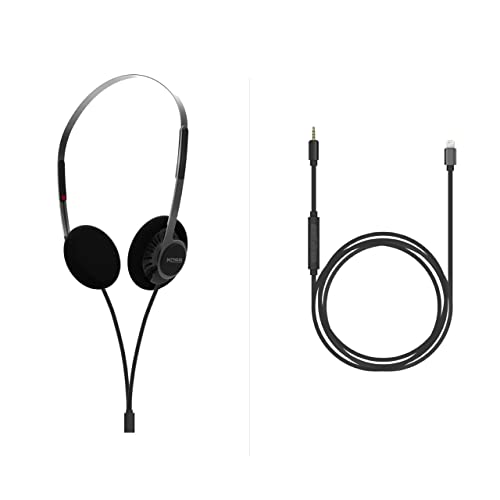 Koss KPH40 Utility On-Ear Headphone Plug Utility Cord Lightning Cable