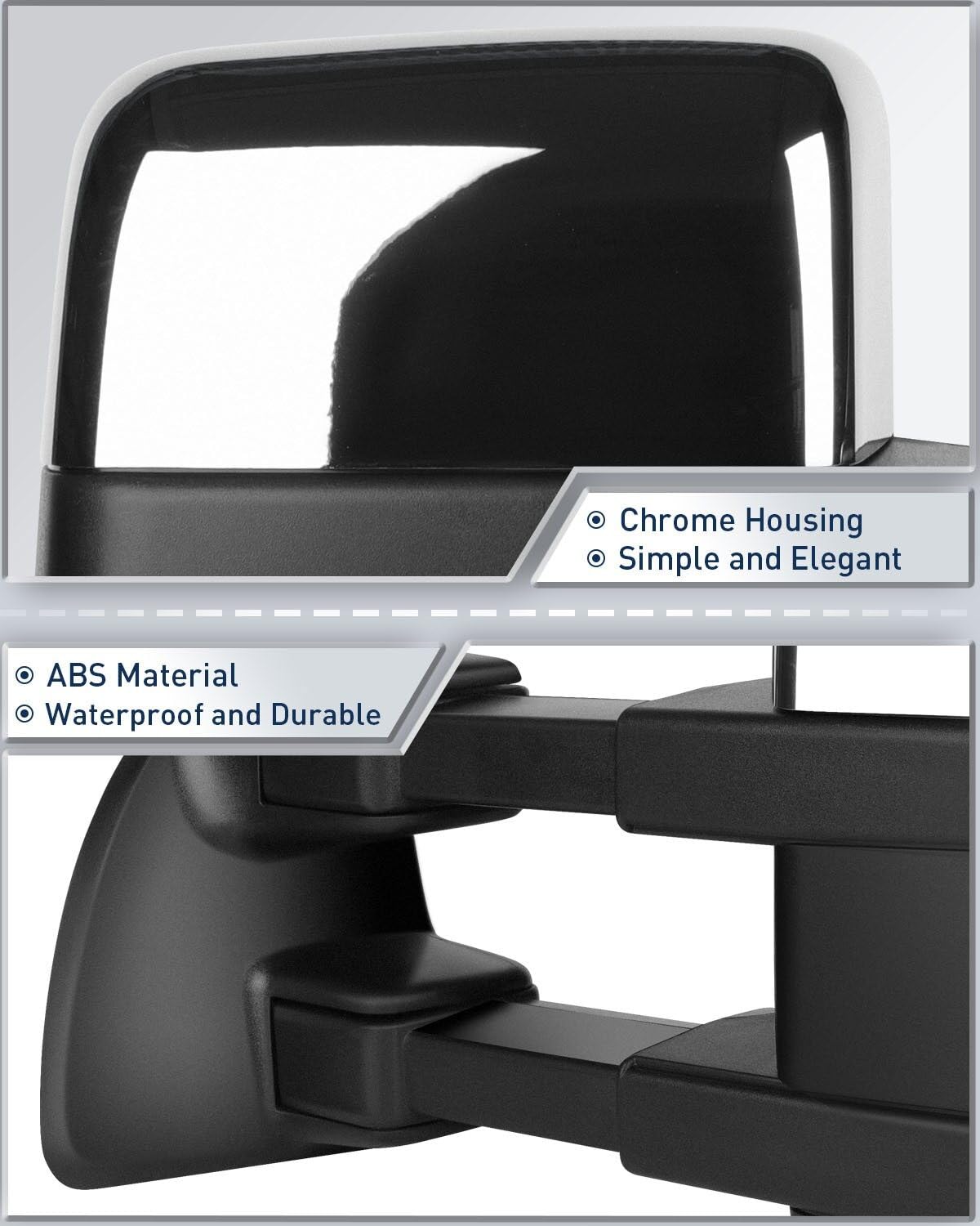 ECCPP Rear View Mirrors Towing Mirrors fit for 2004-2014 for Ford for F-150 with Power Heated and Puddle Lights ADP06518701S