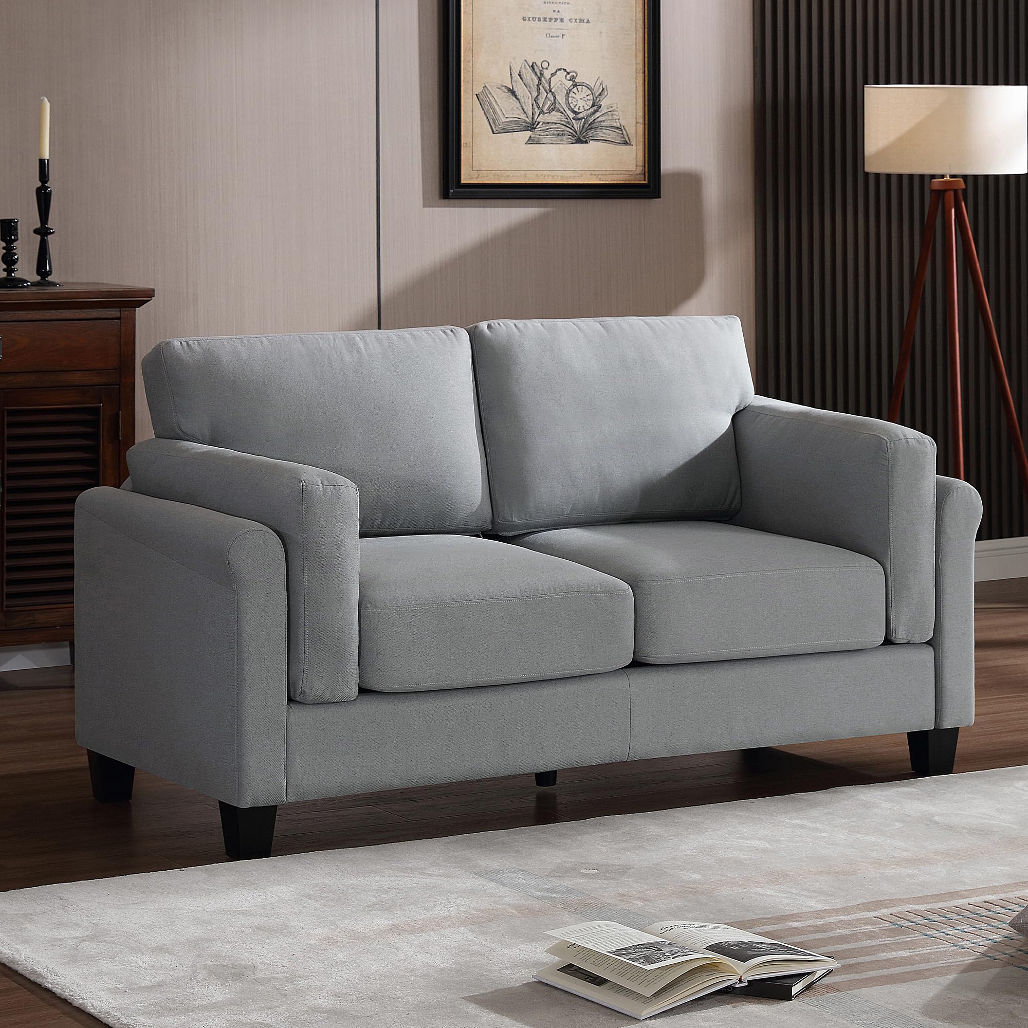 Morden Fort 79" W Sectional Sofa, Comfy 3 Seater Cloud Couch with Deep Seat, Removable Sofa Cushions and Solid Frame Modern Couches Home Sofa for Living Room Bedroom Apartment Lounge, Grey