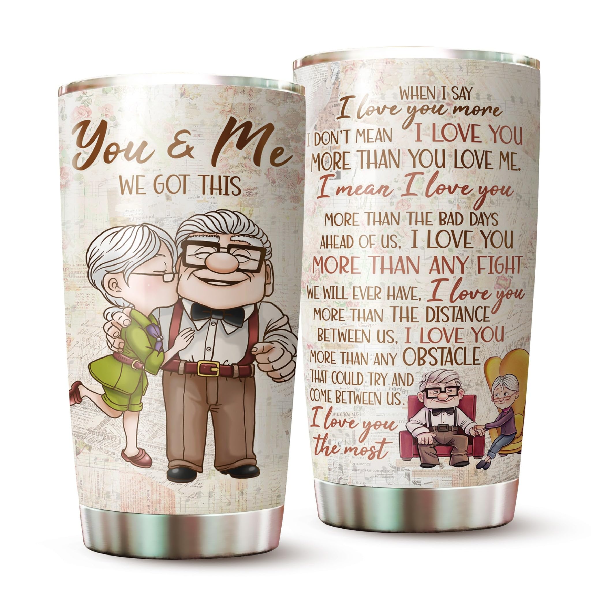 MARSANA Gifts for Her - Valentine Tumbler - Gifts for Couple - Couple Tumbler - Gifts for Wife - Gifts for Anniversary Couple - Couple Cup - Couple Mug - Tumbler 20 Oz