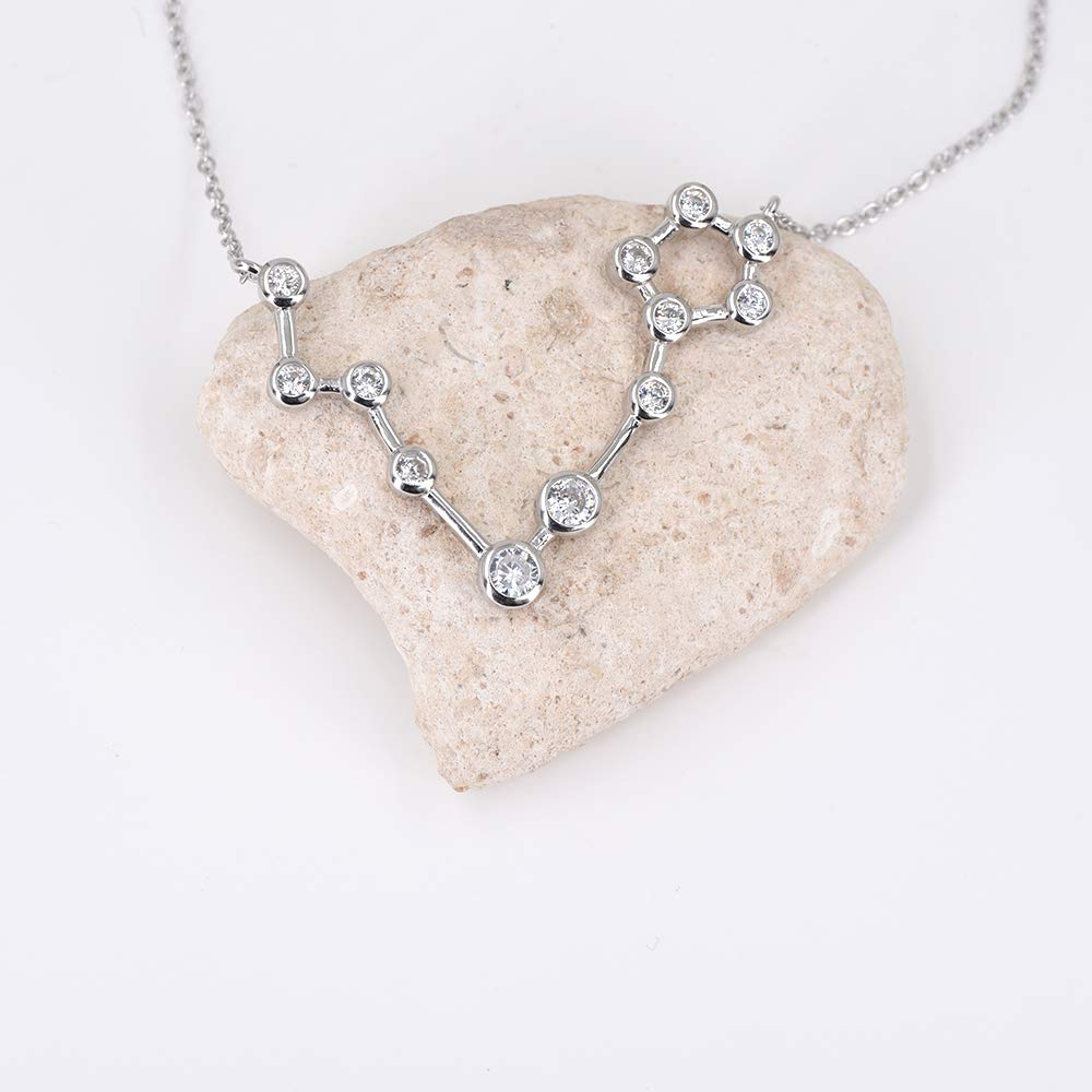 espere Sterling Silver Zodiac Necklace Constellation Jewelry Birthday Gift Sorority Sister Gift [Pisces - Feb 19 - Mar 20]