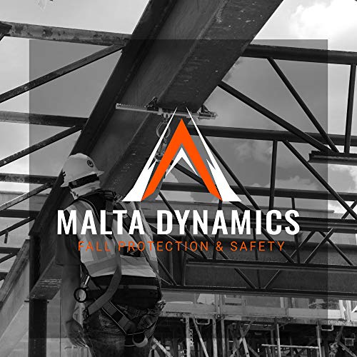 Malta Dynamics Tool Tether Lanyard with Carabiner Attachment, 53" Expansion, Adjustable Loop End (1 Pack)