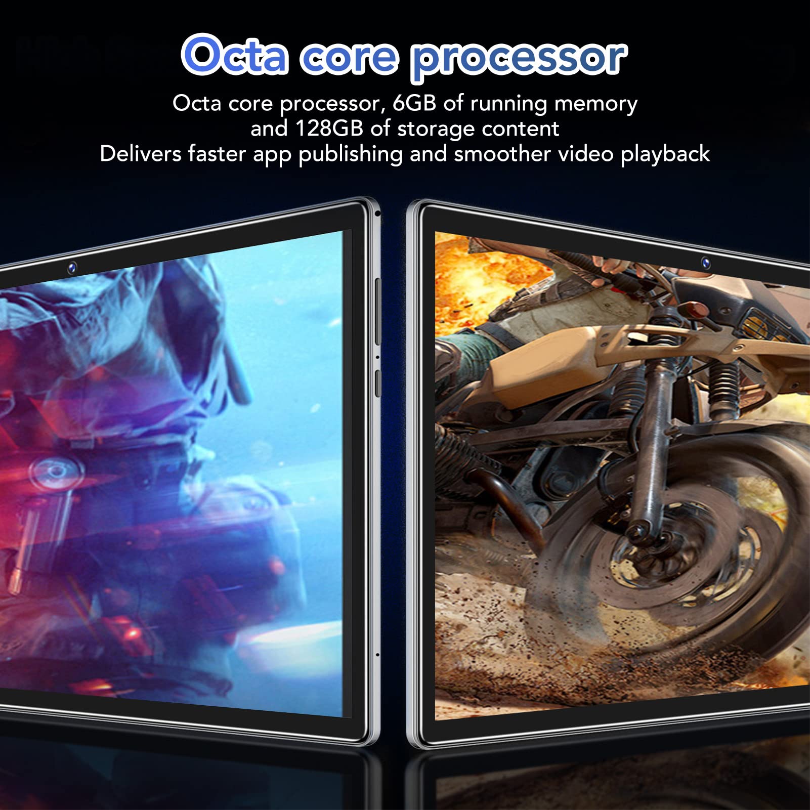 HD Tablet, Octa Core 10.1in Tablet 2.4G 5G WiFi Support Dual Card Dual Standby for Android8.1 for Drawing (US Plug)