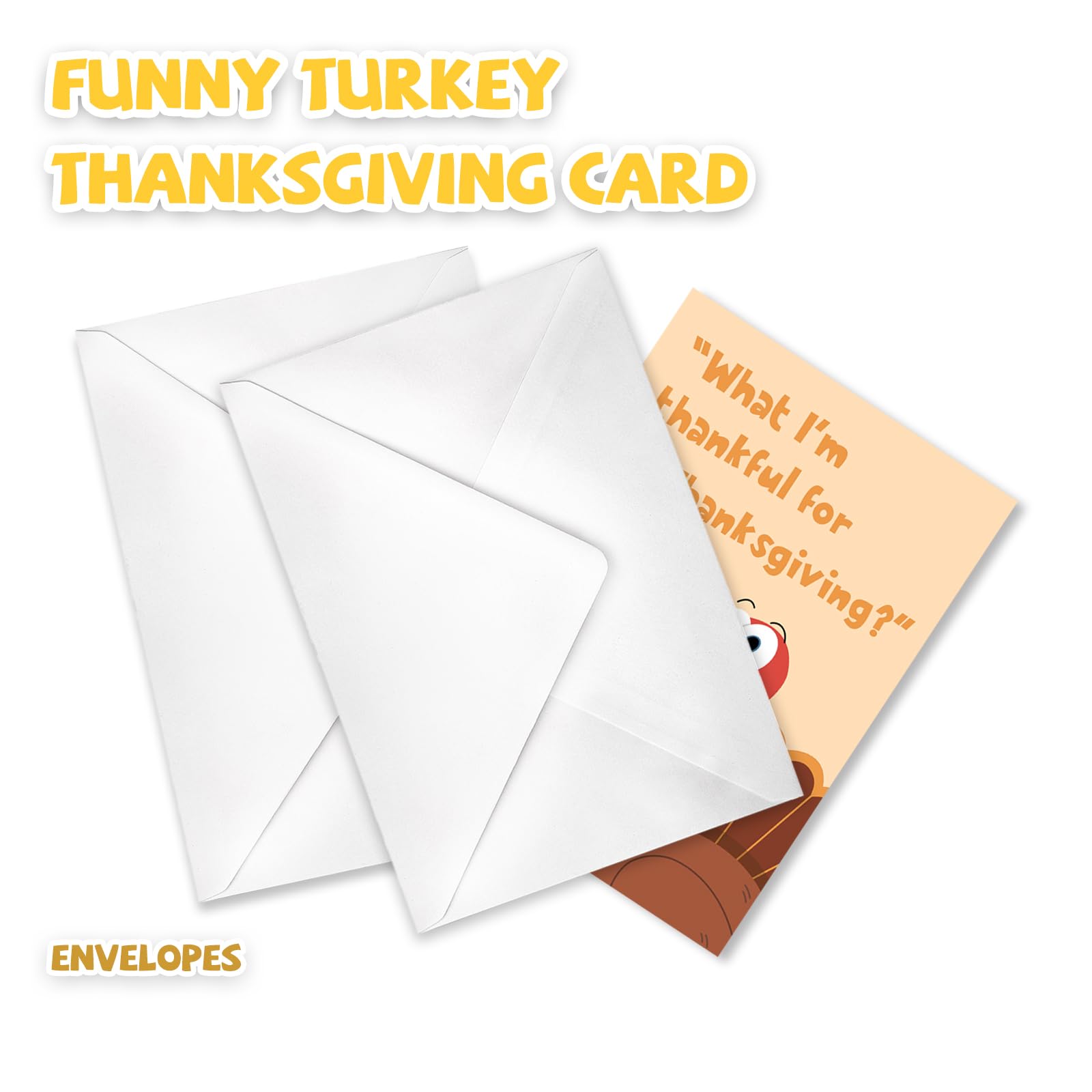 DTESL Happy Thanksgiving Card Funny, Sound and Shaking Head Motion Cartoon Humor with Envelope - not a turkey