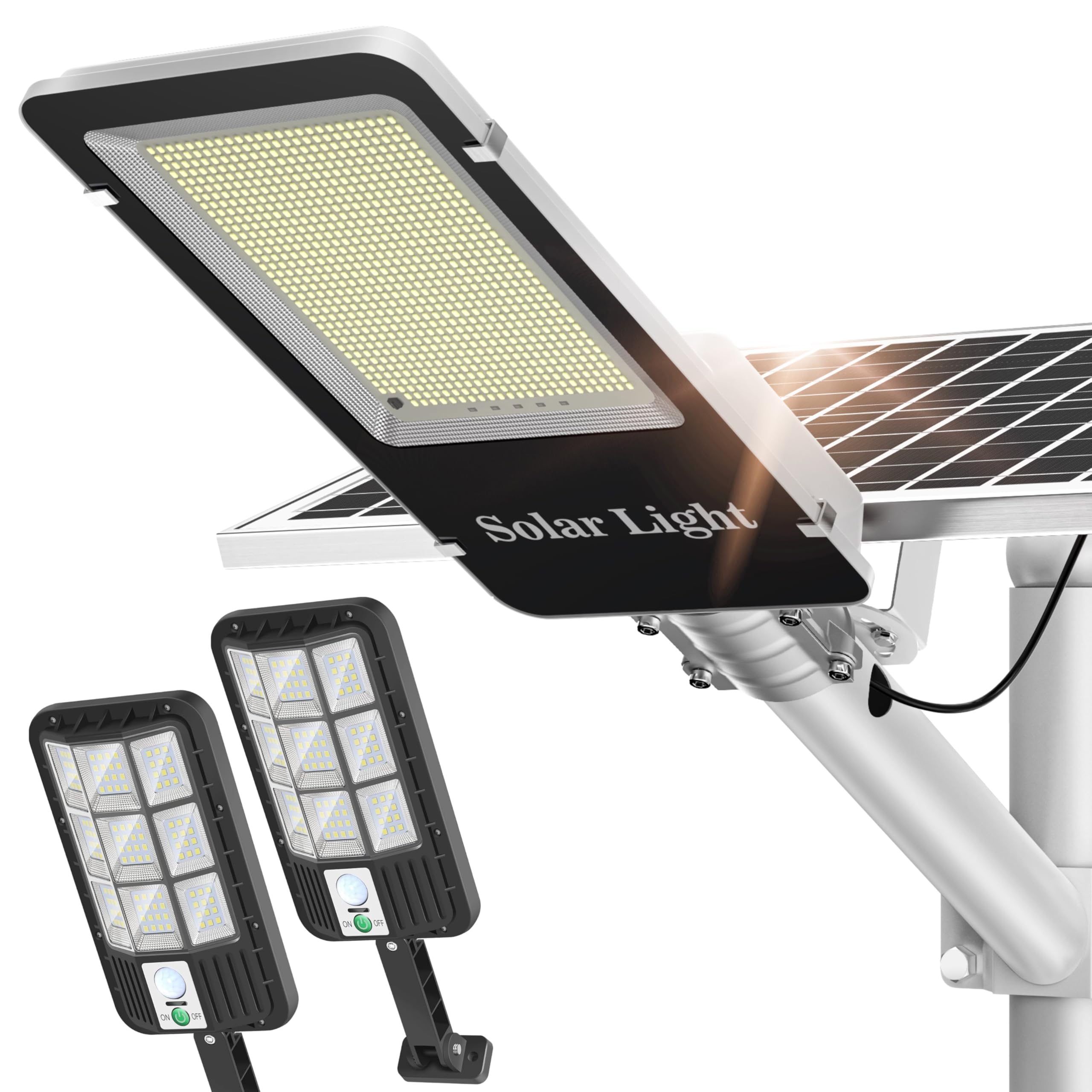 OKPRO Solar Street Lights Outdoor - 2Pack and 5000W Bundle